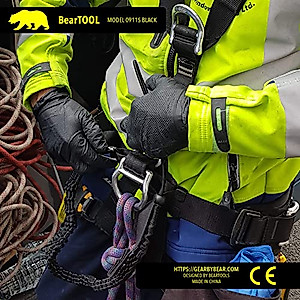 BearTOOLS Tool Lanyard with Standard Spring Carabiner and Adjustable Loop End, 90cm Length, Maximum Weight Limit 8KG / 17.6lb, Fall Restraint with Shock Cord Stopper, 3 Combo Pack (Black 0913S)