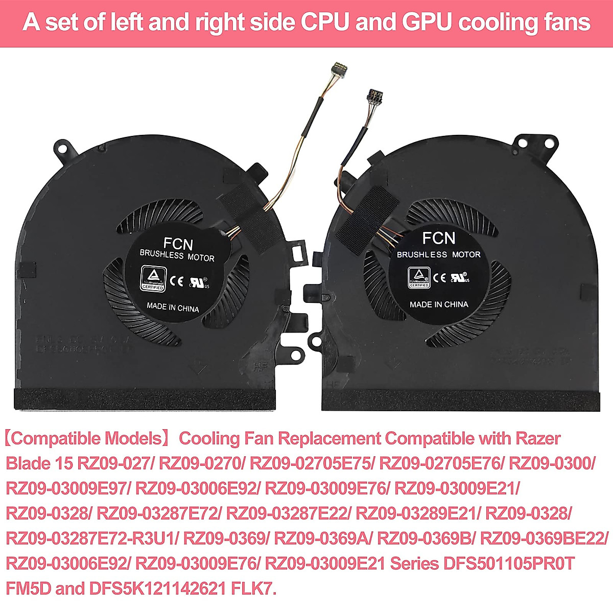 Upgraded CPU+GPU Cooling Fan Replacement Compatible with Razer Blade 15 RZ09-0270 RZ09-0300 RZ09-03009E97 RZ09-0328 RZ09-03287E72 RZ09-02705E75 RZ09-02705E76 Series Laptop, Professional Tool Kit