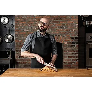 Babish German High-Carbon 1.4116 Steel Cutlery, 3-Piece (Chef Knife, Bread Knife, & Pairing Knife) w/Kitchen Knife Roll