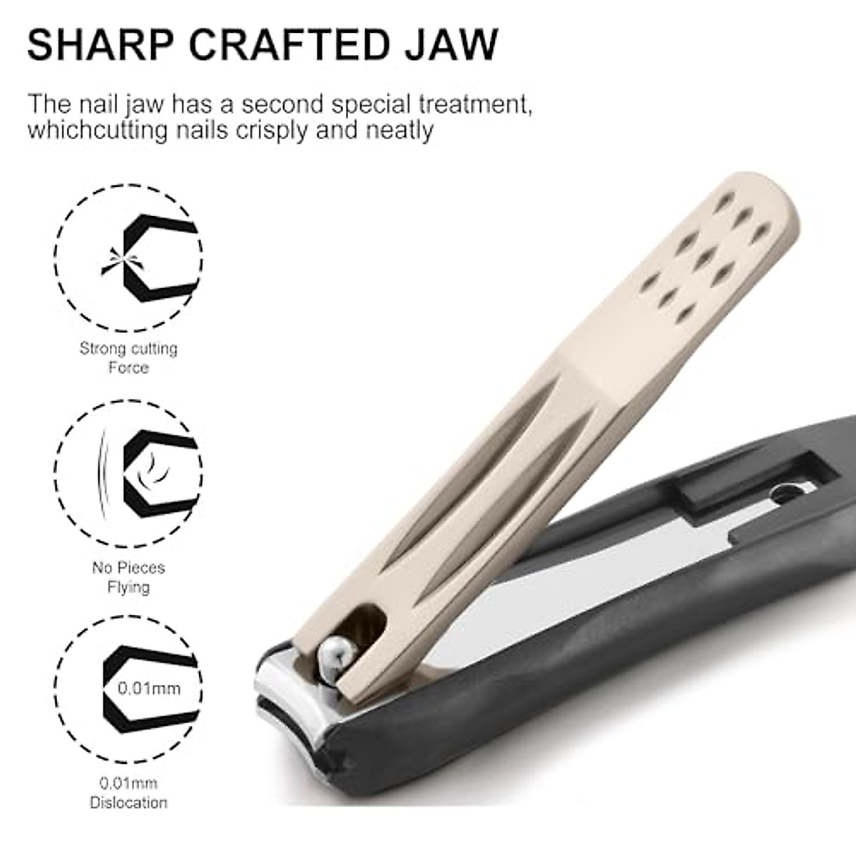 2pcs Nail Clipper Set with Comfort Grip Nail Catcher, Ultra Sharp & Durable Nail Clipper Cutters Trimmer for Men and Women, 18-month Replacement Warranty