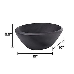 nambe Noir Dark Stained Salad Bowl and 2 Servers with Nambe Alloy Accents | Measures 15" x 10" | Made with Acacia Wood and Nambe Alloy | Designed by Steve Cozzolino