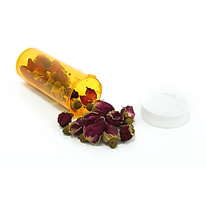 Pill Bottles with Child Resistant Cap, Prescription Vials - Push Down and Turn - Empty Medicine Plastic Containers Safety Cover for Personal Medication & Pharmacy (16dram, Amber, 12pcs)