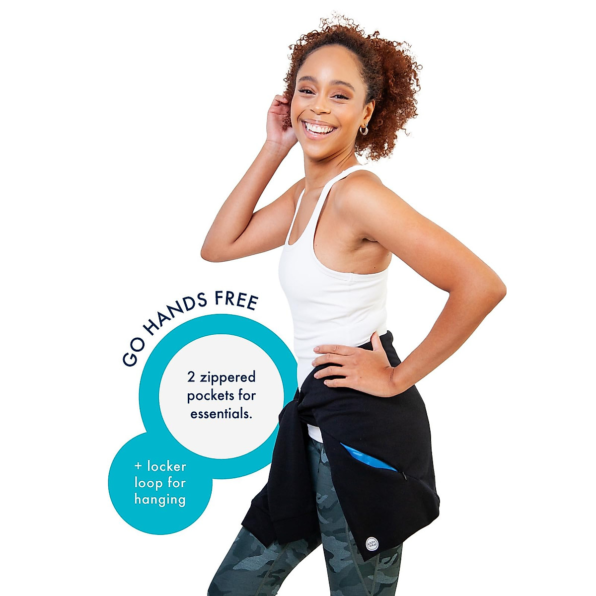 BootyWrap Modern Fanny Pack by Invisibelt - Slimming Wrap for Women with Zipped Pocket Storage to Carry Essentials for Walking, Running, Outdoors (Black, Medium)