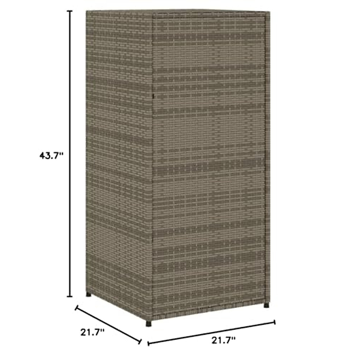 Gecheer Patio Storage Cabinet Outdoor Garden Storage Organizers Gray 21.7"x21.7"x43.7" Poly Rattan 0223078C 0224078C