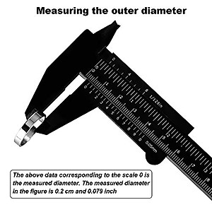 Honoson 10 Pieces 150 mm Mini Plastic Caliper Vernier Caliper Double Scale Sliding Gauge Measuring Tool for Student Office, 0-6 Inch, Black