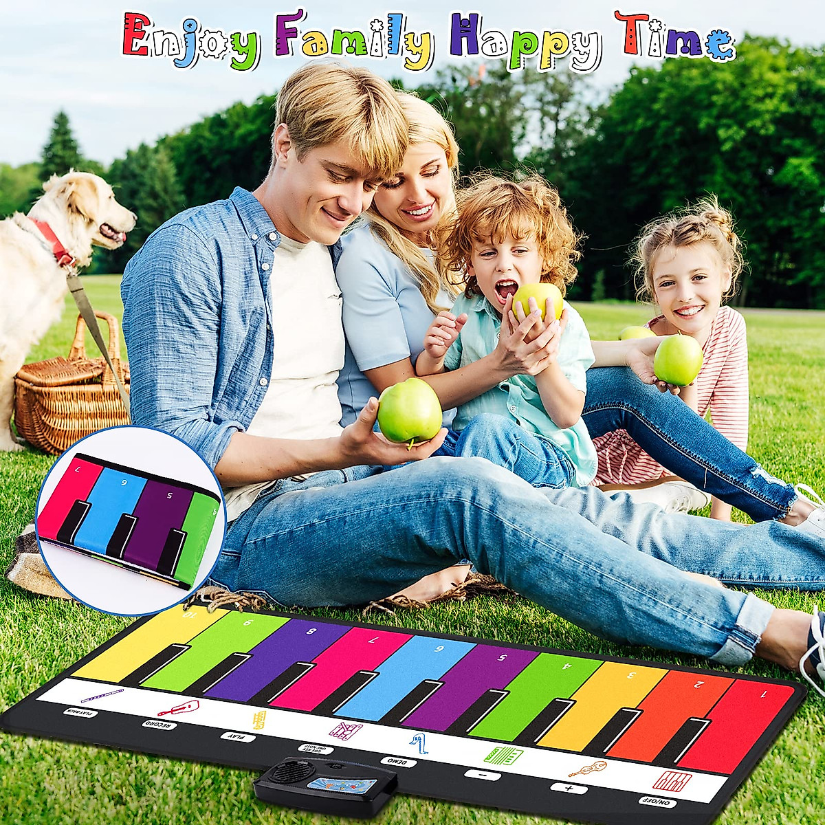 Piano Mat, TWFRIC Toddler Piano Mat with 38 Music Sounds Floor Piano Music Keyboard Baby Musical Developmental Toys Learning Educational Toys for 1 2 3 4 5 Year Old Girls Boys Birthday