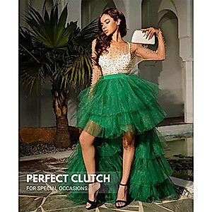 Before & Ever Evening Bag - Small Clutch Purses for Women Wedding - Women's Evening Handbags - Women's Clutch Handbags Formal Crossbody Evening Clutch - Sparkly Womens Clutch Purse Pearl Shimmer