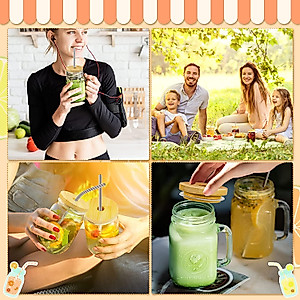 SBMKK Bamboo Lids for Glass Cups 16 OZ Beer Can Glass, Bamboo Mason Jar Lids Regular Mouth with Straw Hole, 70mm/2.75 Inch Wooden Lid 3 PCS