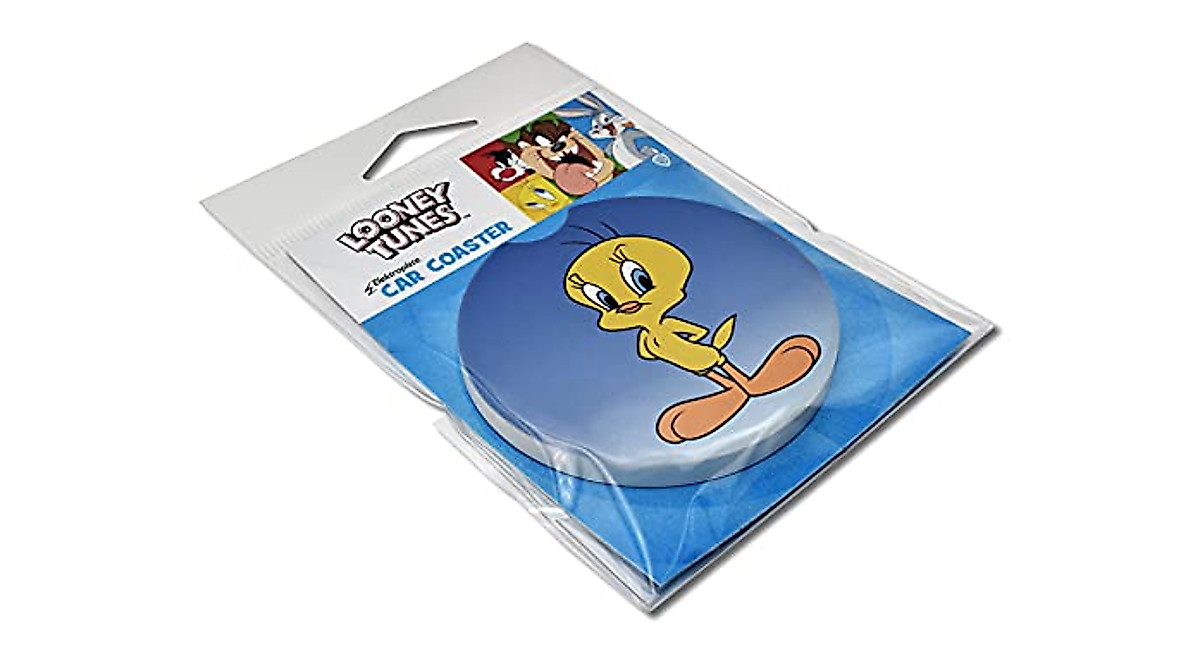 Tweety Looney Tunes Car Coasters - Absorbent 2-Pack Set