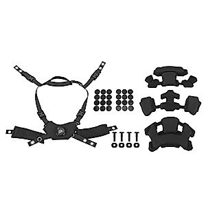 Helmet Pad Kit, Helmet Dial Suspension System Chin Strap Strong Compatibility Exquisite Workmanship Soft Comfortable for Fast for Wendy (Black Sponge)