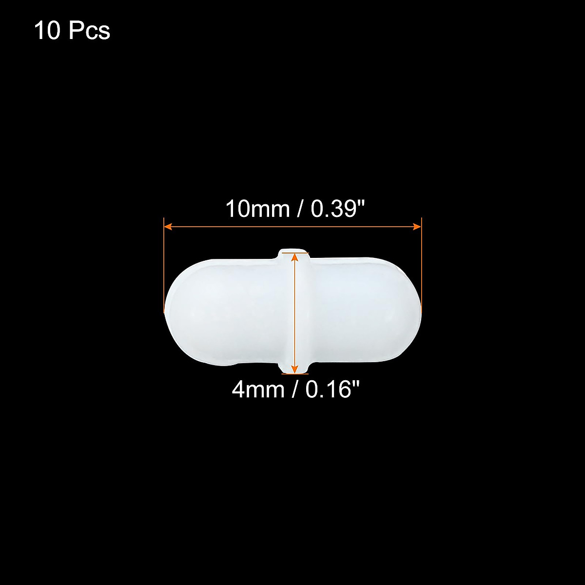 MECCANIXITY Magnetic Stirrer Mixer Stir Bar Rod 10mm/0.39" Cylinder Shape PTFE Coating Magnet White for Laboratory 10Pcs