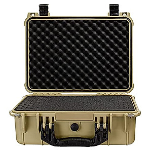 Eylar Standard 16" Gear, Equipment, Hard Camera Case Waterproof with Foam TSA Standards (Tan)