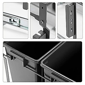 Coralov Pull Out Trash Can Under Cabinet Kitchen 8 Gallon/28 Qt. Dual Trash Bins Suit for Minumum 15 inch Wide Cabinet Slide Out Cabinet Trash Can - Dark Gray