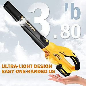 RUALION Cordless Leaf Blower: 280CFM 132MPH 20V Battery Leaf Blower with 4.0 Ah Battery & Charger Electric Leaf Blower for Lawn Care | Patio | Garage…