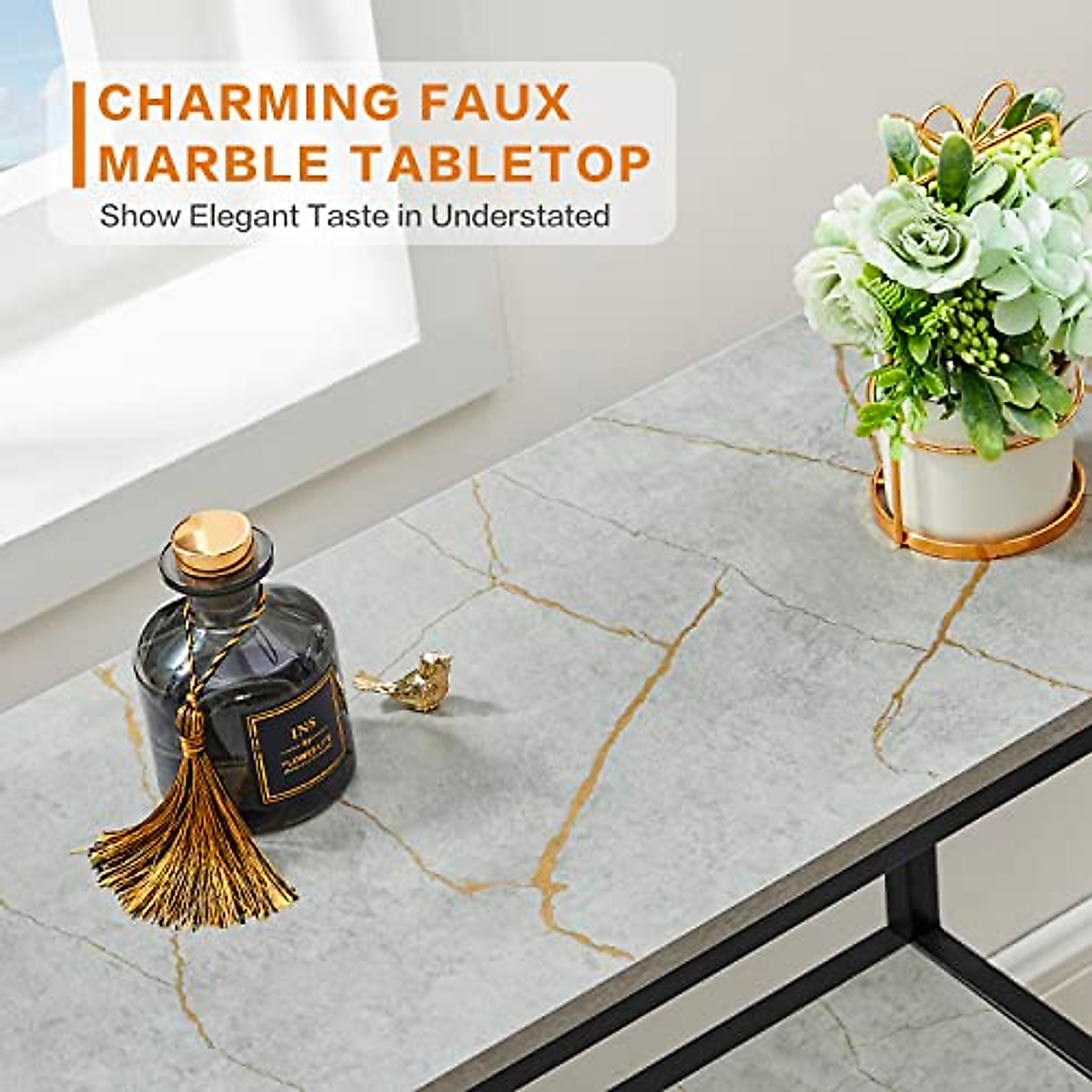 WOHOMO Console Table, 12 Inch Narrow Sofa Table with 3-Tier Storage ...