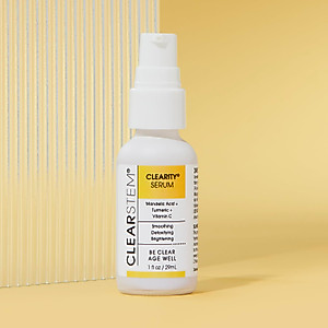 CLEARSTEM - CLEARITY The Blackhead Dissolver Mandelic Acid Serum - Vitamin C, Turmeric, Collagen Boost - All Skin Types - Facial Skin Care Products - Vegan, Gluten Free, Cruelty Free - 1 fl oz / 29ml