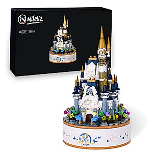 Nifeliz Castle Music Box Building Block Set. Construction Set to Build, Assembly Toy for Teens and Adult, Makes a Great Gift for People who Like Castle. New 2023 (617 PCS)