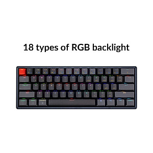 Keychron K12 60% Layout Bluetooth Wireless/USB Wired Mechanical Keyboard with Gateron G Pro Blue Switch/RGB Backlit/N-Key Rollover/Aluminum Frame, Compact 61-Key Computer Keyboard for Mac Windows…