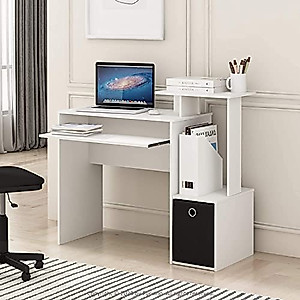 Furinno Econ Multipurpose Home Office Computer Writing Desk, White/Black