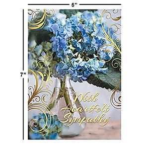 Mega Sympathy Greeting Card Value Pack - Set of 40 (20 designs), Large 5" x 7", Sympathy Cards with Sentiments Inside, White Envelopes