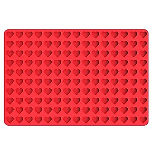 sofliym Mini Heart Silicone Molds for Chocolate, Hard Candy, Cream Cheese Mint Molds with Scraper (small heart)