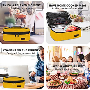 Gloppie Mini Lunch Box Small Kids Lunch Bag Compact Lunch Boxes for Men Women Insulated LunchBag Thermal Lunch Pail Petty Bento Box Bag Reusable Sandwich Containers Snack Box Yellow