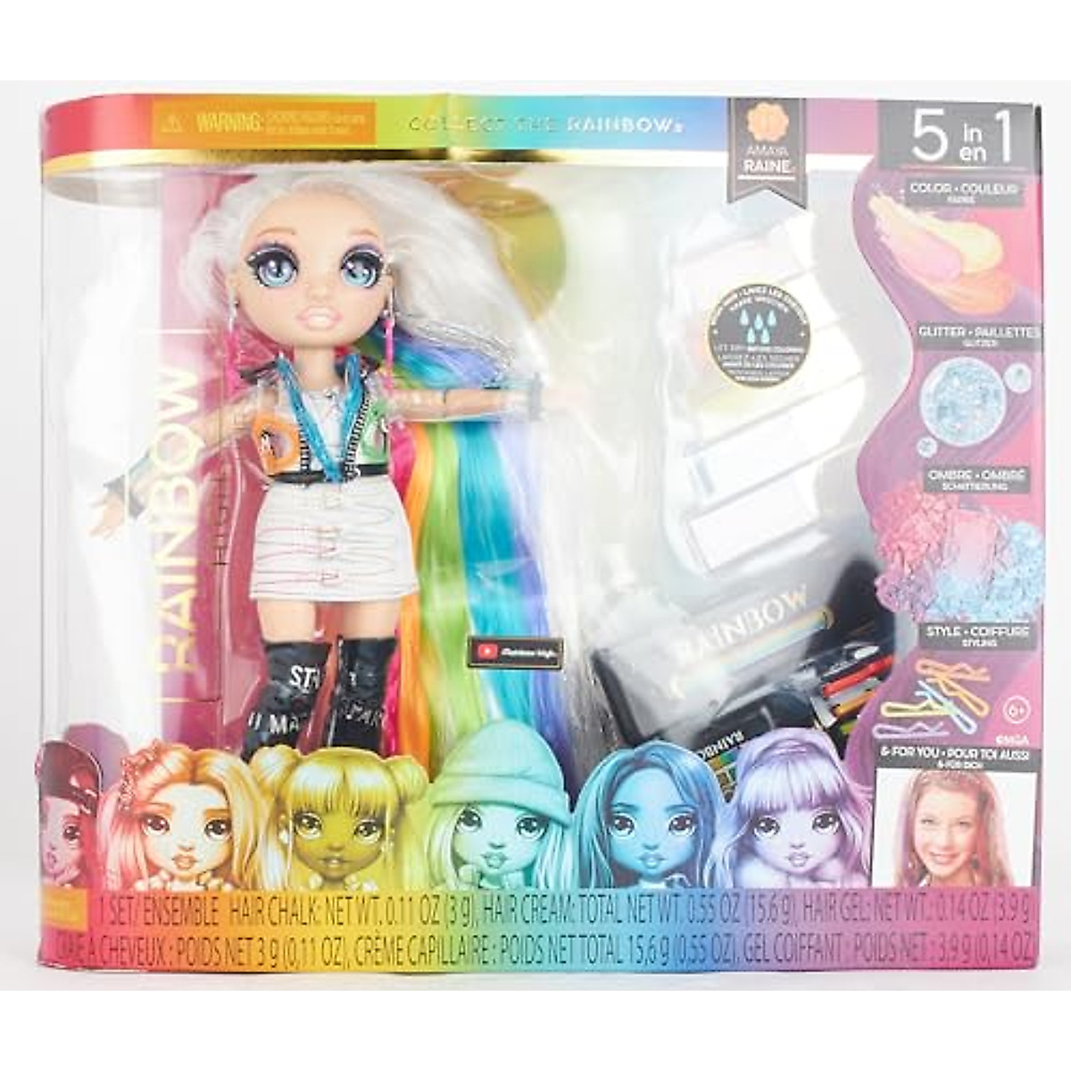 Rainbow High Hair Studio – Create Rainbow Hair with Exclusive Doll, Extra - Long Washable Hair Color & Complete Doll Clothes and Accessories- Fun Playset for Kids Ages 4+