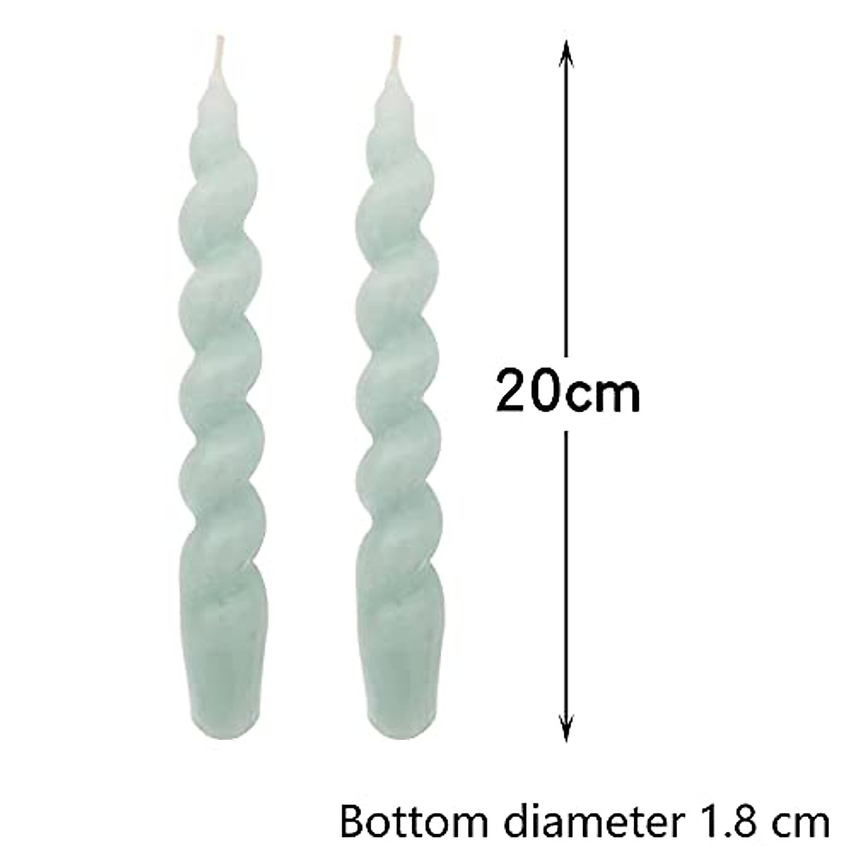 Spiral Taper Dinner Candles - Conical Stick Candles, H 7.5inch, Unscented, Aesthetic Candle, 3/4 Taper Candles, Long Votive Candles,Christmas Giftt,Chime Candles (4pcs, Blue)