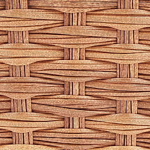 mDesign Small Woven Basket Trash Can Wastebasket - Square Garbage Container Bin for Bathrooms, Kitchens, Home Offices, Craft, Laundry, Utility Rooms, Garages - Camel Brown