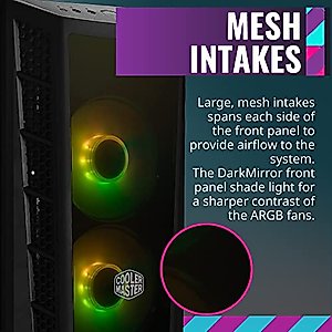 Cooler Master MasterBox MB320L ARGB Micro-ATX with Dual ARGB Fans, DarkMirror Front Panel, Mesh Front Intake Vents, Tempered Glass Side Panel & ARGB Lighting System