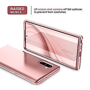 SURITCH Phone Case for Samsung Galaxy Note 10 Front Cover with Built-in Screen Protector Shockproof Full Body Protection Lightweight Slim Soft TPU Bumper Protective Cover, Matte Rose Gold
