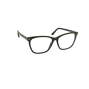 Eyeglasses Tom Ford FT 5762 -B 001 Shiny Black,"t" Logo/Blue Block Lenses