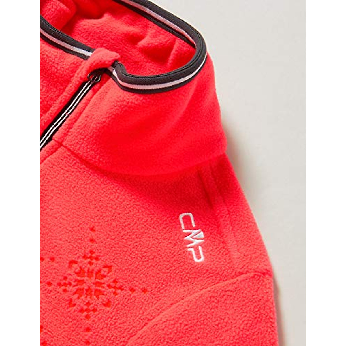 CMP Girls' Felpa in Pile Arctic Fleece con fiocchi di Neve Jumper, Red Fluo, 110