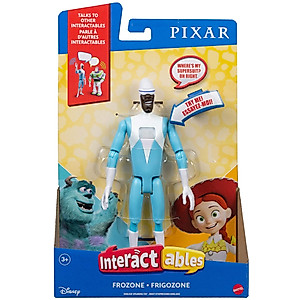 Mattel Pixar Interactables Frozone Talking Action Figure, 8-in Tall Highly Posable Movie Character Toy, Interacts with Other Figures, Kids Gift Ages 3 Years & Older