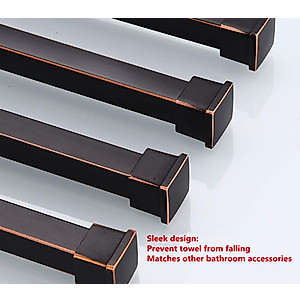 ELLO&ALLO Oil Rubbed Bronze Swing Out Towel Rack for Bathroom Holder Wall Mounted Towel Bars with Hook 3-Arm