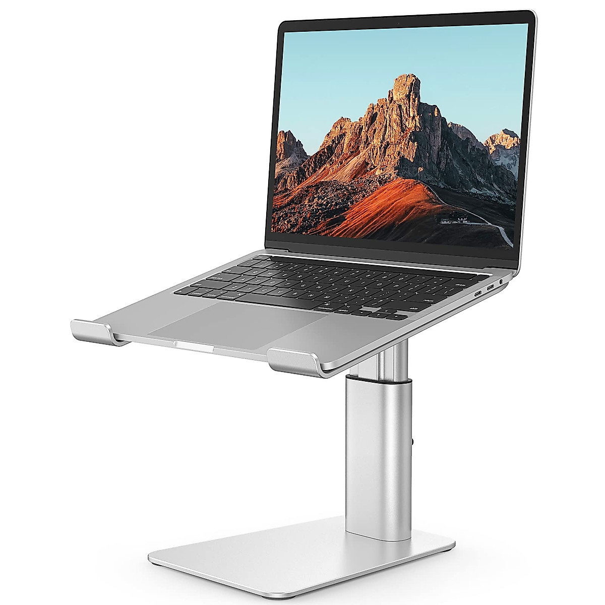 ErGear Adjustable Laptop Stand for Desk, Aluminum Ergonomic Laptop Stand Adjustable Height, Laptop Riser Computer Stand Holder Compatible with Air, Pro, Dell, Lenovo More 10"-15.6" Laptops, Silver