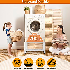 Talustool Premium Washer and Dryer Pedestal Stand Metal Steel Washing Machine Base Heavy Duty Universal Fit 700lbs Capacity Washer Dryer Stand 29 x 29 x 15 Inch