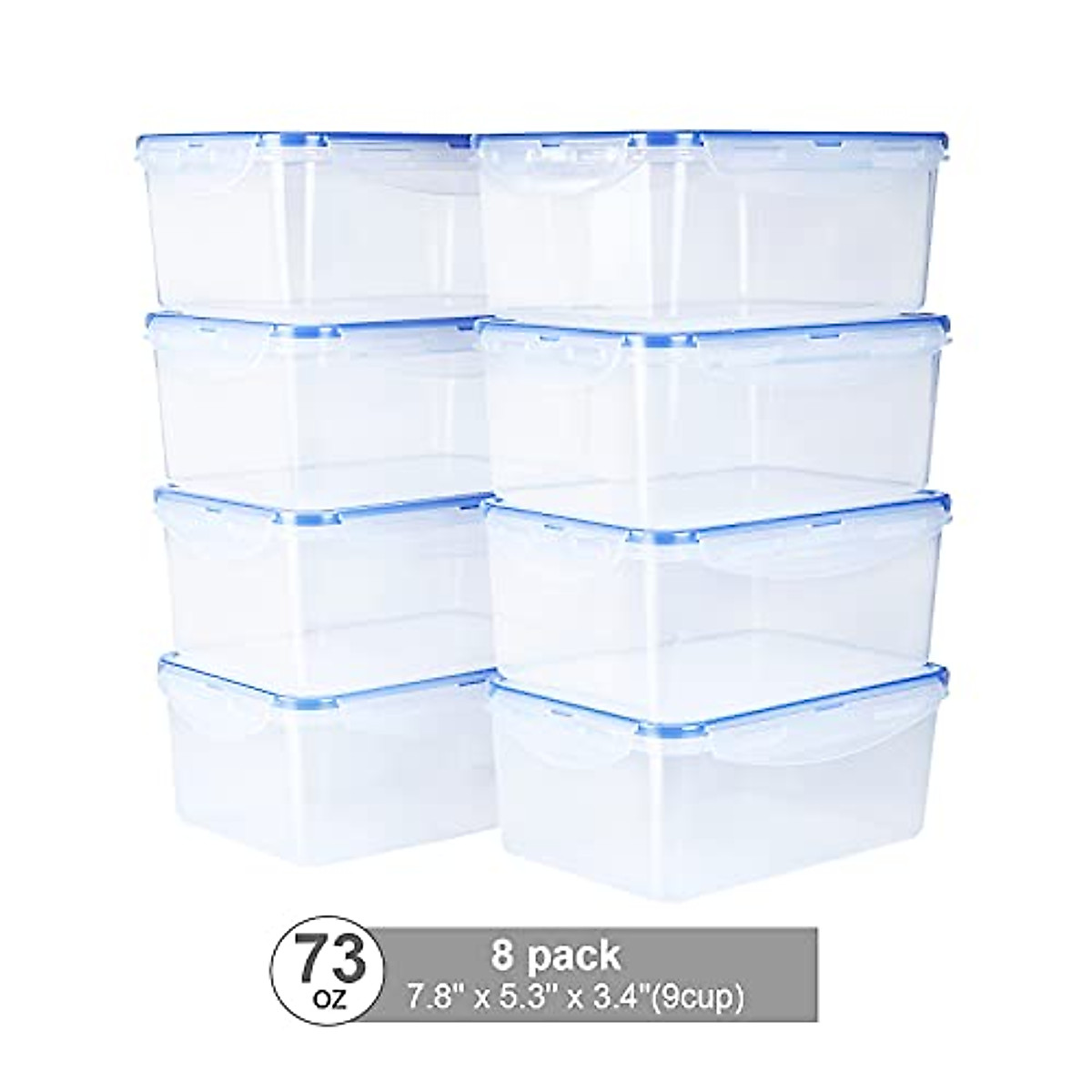 Mengico Food Storage Containers Meal Prep Container Airtight Food Storage Containers Plastic Food Containers With Lids Lunch Containers[8 Pack, 73 Ounce]