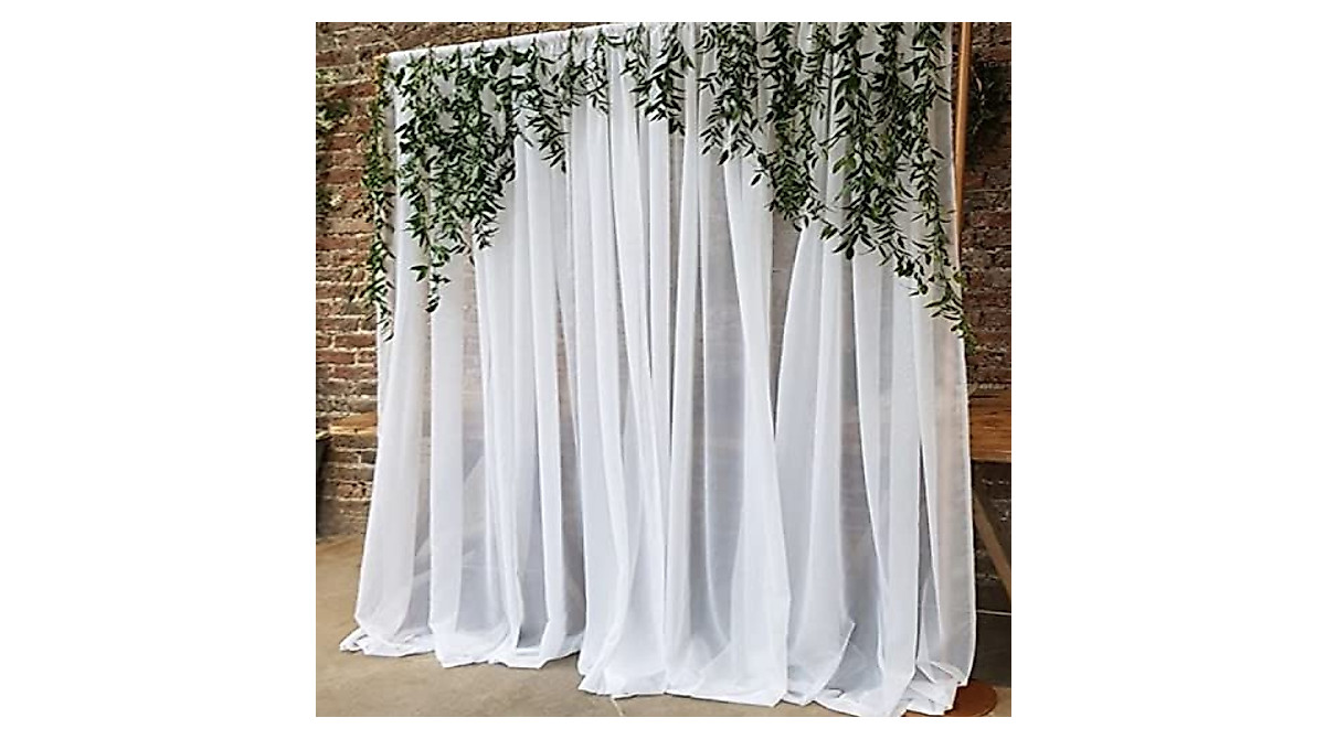 Elegant White Chiffon Backdrop Curtain for Weddings & Events