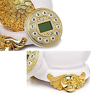 Telephone High-end Retro Telephone Family Living Room Study landline Business Office Fixed Telephone 182625cm (Color : Brown) (Gold)