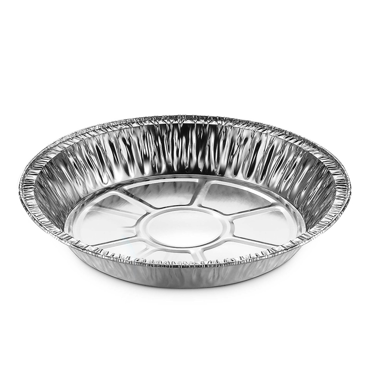 MontoPack 9” Aluminum Foil Pie Pans | Round Disposable Containers with Angled Walls for Tart Baking, Storing, Serving & Reheating | Freezer and Oven Safe, Recyclable | 50-Pack of Cake Tins