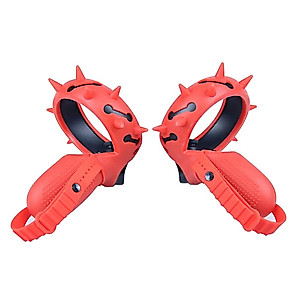 Silicone Protective Cover Touch Controller Grip Cover Skin with Knuckle Straps for Oculus Quest/Oculus Rift S (Red)