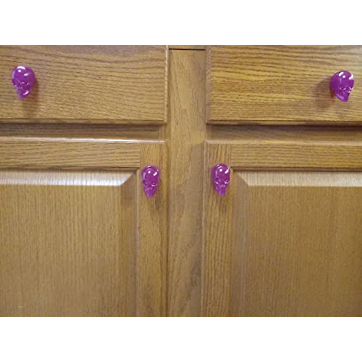 Purple Skull Cabinet Knobs/Drawer Knobs (Black Light Activated) (Set of 2)