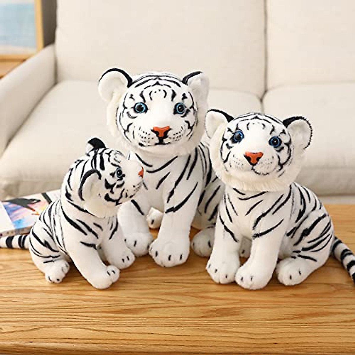 GUDVES Tigers Plush Toy Stuffed Animal Plush Cat - by Tiger Tale Toys Cute Lifelike Tiger Stuffed Animals Animals Kids Toy Gift for Boy Baby Hug Tiger - Lifelike Stuffed Animal (7.8 in, Yellow Tiger)