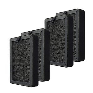 PUREBURG LV-H128-RF Replacement Filter Compatible with LEVOIT LV-H128 Air Purifier, 2-Pack(4 Filters) H13 HEPA 4-Stage Filtration Activated Carbon 2-IN-1