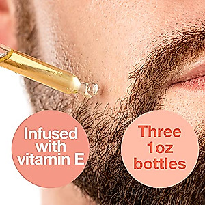 Body Prescriptions 3 Pack Revitalizing Beard Oil in Glass Bottles- Cedar & Almond, Sage & Mint, Birch & Argan Scented Beard Care, 1 fl oz/ (30 ml)