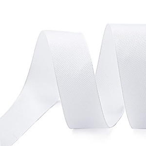LIUYAXI 1" X 50 Yards Solid White Grosgrain Ribbon, Perfect for Crafts, Wedding Decor, DIY Hair Accessories, Sewing, Gift Package Wrapping and More