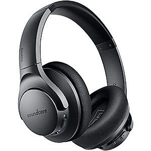 Soundcore Anker Life Q20 Hybrid Active Noise Cancelling Headphones, Wireless Over Ear Bluetooth Headphones with 40H Playtime, Hi-Res Audio, Deep Bass, Memory Foam Ear Cups and Headband (Renewed)
