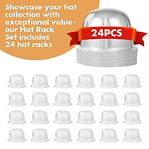 Meisitai 24 PCS Hat Holder Display Organizer Racks Stands Table Top Storage Hanger for Cowboy Fedora Closet Trucks Brim Bill Shaper