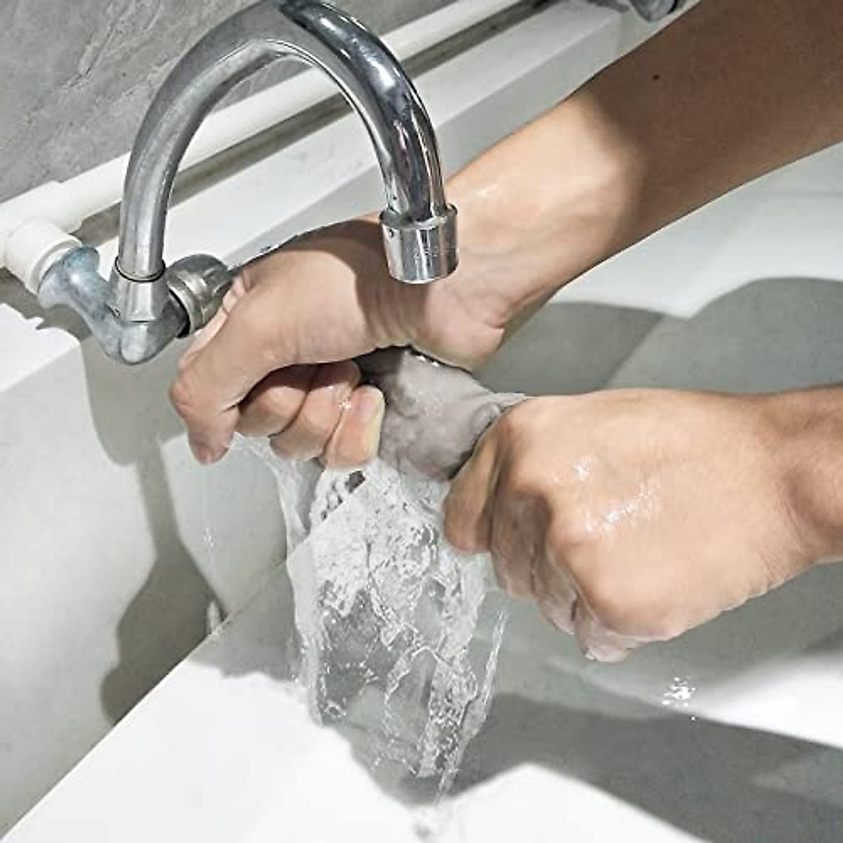 UMANI 12 Pack Kitchen Dish Cloths, Ultra Soft Absorbent Quick Drying Dish Towels, Nonstick Oil Microfiber Cleaning Cloth, Machine Washable Coral Fleece Cleaning Rags (Grey)